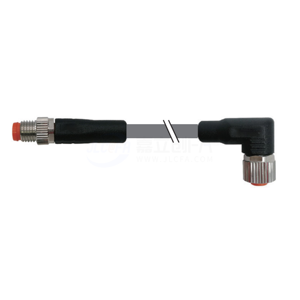 M8连接器 圆形连接器 带线 M8-3MS/M12-3FR-1303-5M-嘉立创FA商城