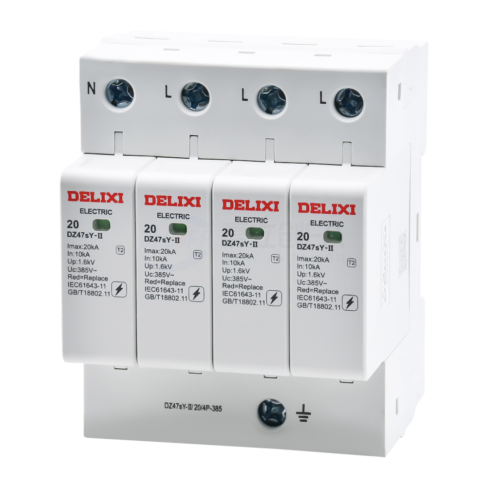 德力西(DELIXI) 电涌保护器 DZ47sY-II DZ47sY-II 20kA 4P 385V-嘉立创FA商城