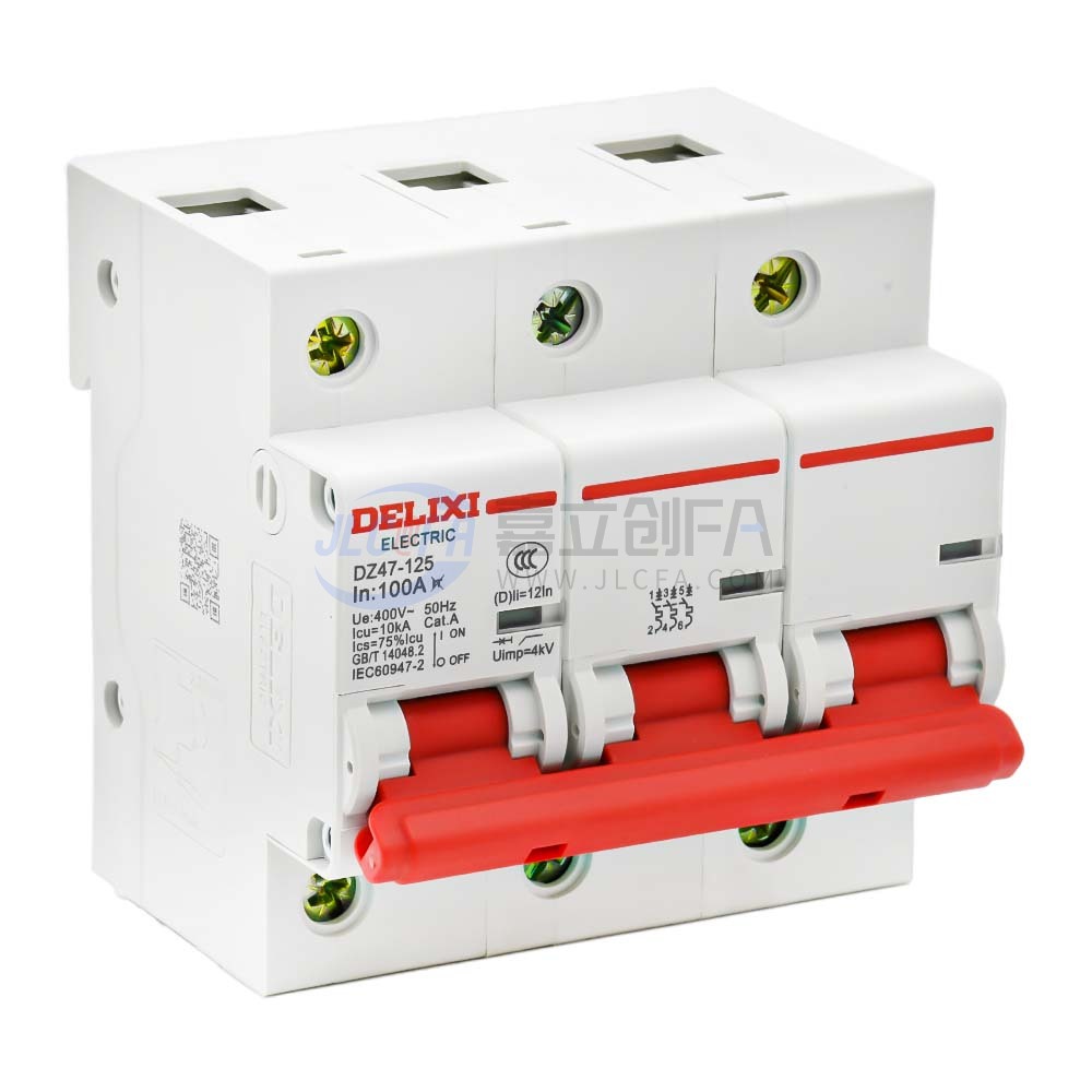 德力西(DELIXI) 小型断路器 DZ47-125 3P DZ471253D100-嘉立创FA商城