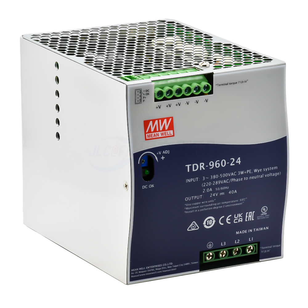 明纬(MEAN WELL) 开关电源 TDR 导轨式安装 960W 单组输出 TDR-960-48-嘉立创FA商城