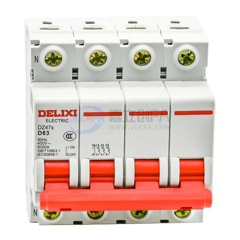 德力西(DELIXI) 小型断路器 DZ47s 3P+N DZ47SN6C63-嘉立创FA商城