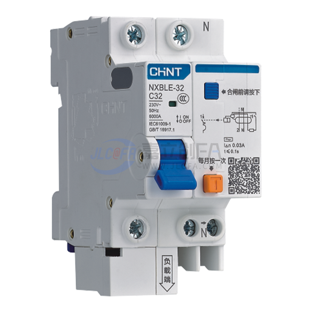 正泰(CHINT) 小型漏电保护断路器 NXBLE-32 1P+N NXBLE-32 1P+N C32 30mA 6kA-嘉立创FA商城