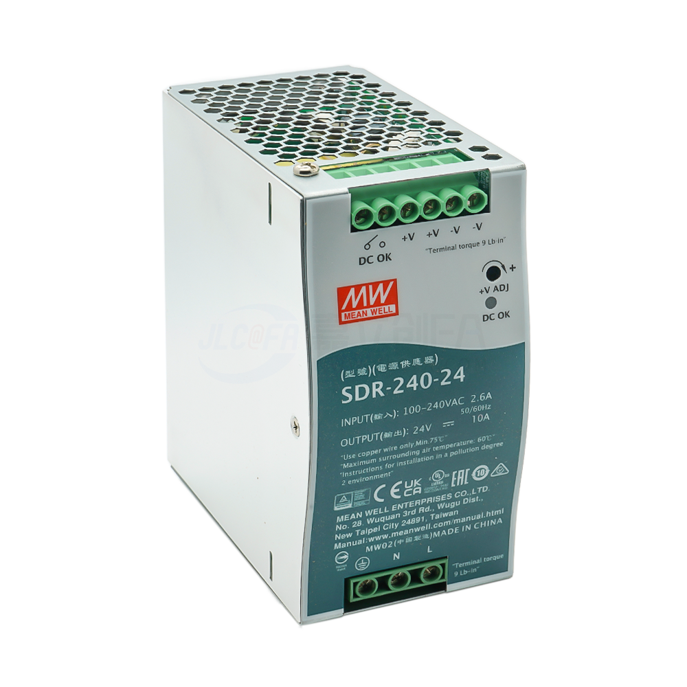 明纬(MEAN WELL) 开关电源 SDR 导轨式安装 240W 单组输出 SDR-240-24-嘉立创FA商城